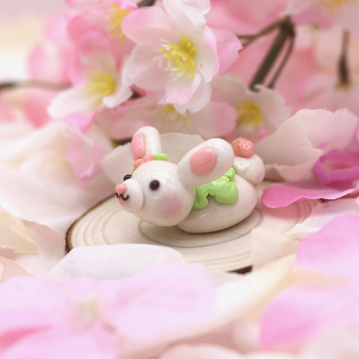 Sakura Mochi Bunny Clay Figurine – Kawaii Craft Shop